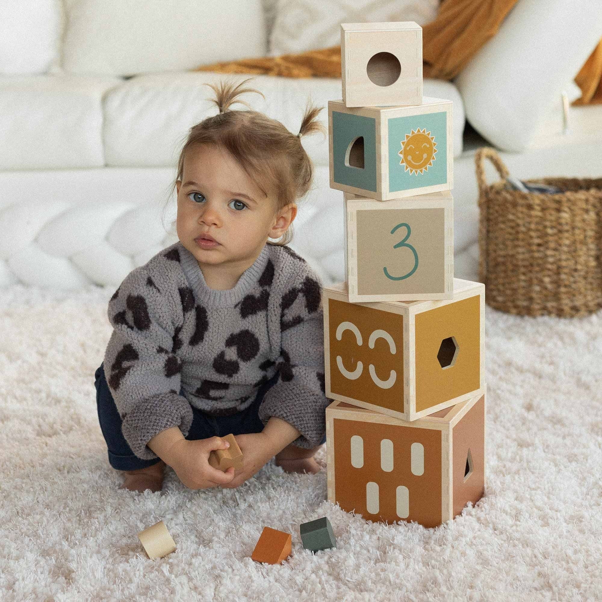 Wooden Shape Sorting & Nesting Toy – babybuzzlb